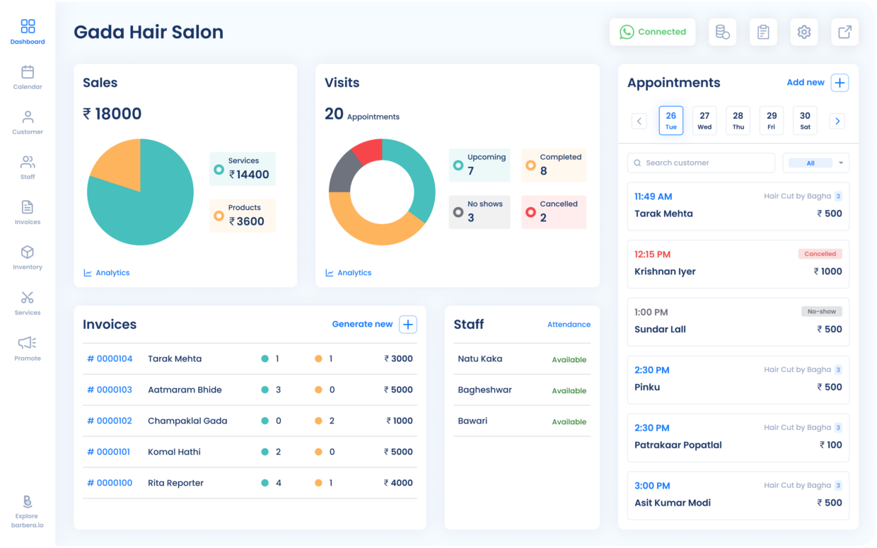 Barbera Salon Management Software | Foogle tech Software